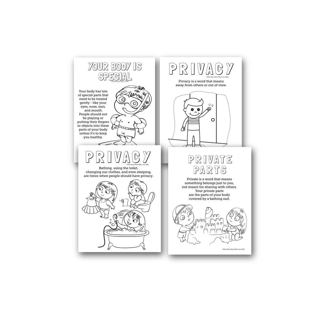 Privacy and Privates Coloring Page Set | The Mama Bear Effect