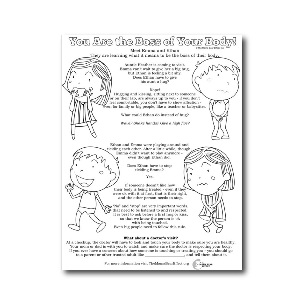 Boss of my Body Coloring Page | The Mama Bear Effect